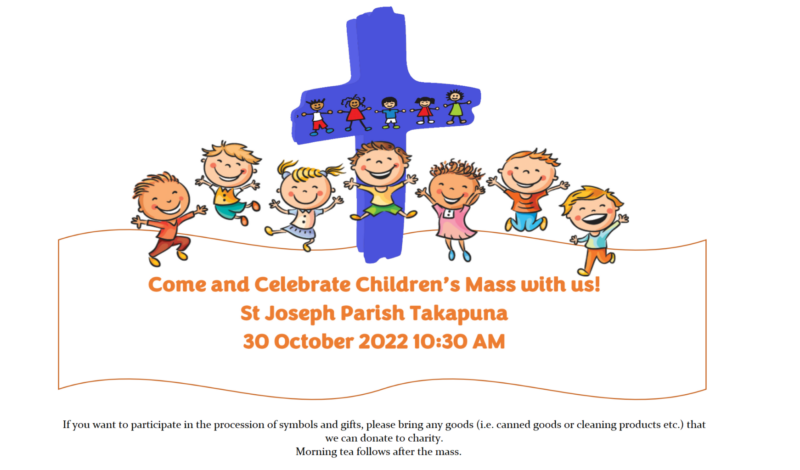 Children’s Mass at St Joseph’s Takapuna October 30th – St Joseph's ...