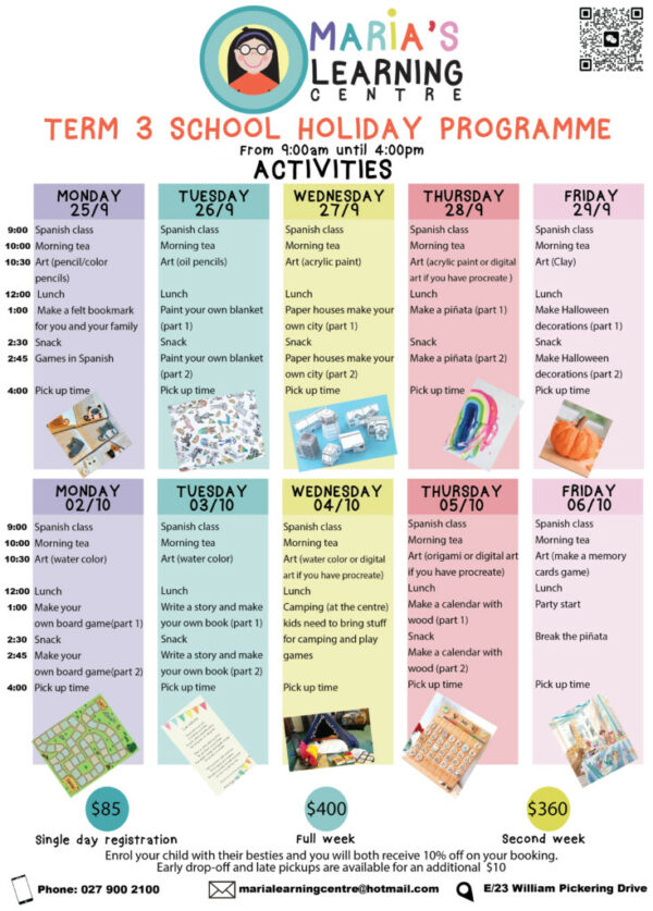 Maria’s Learning Centre – School Holiday Programme – St Joseph's ...